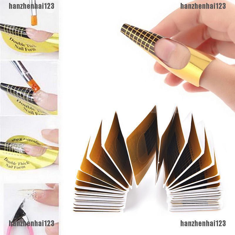 HZ100Pcs Nail Art Tips Extension Forms Guide French DIY Tool Acrylic UV ...