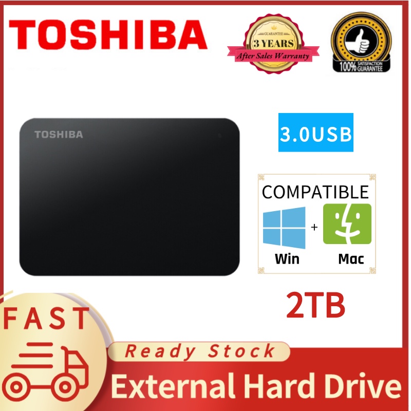 Toshiba External Hard Drive 2TB Portable disk 2.5 Inch USB 3.0 Hard ...