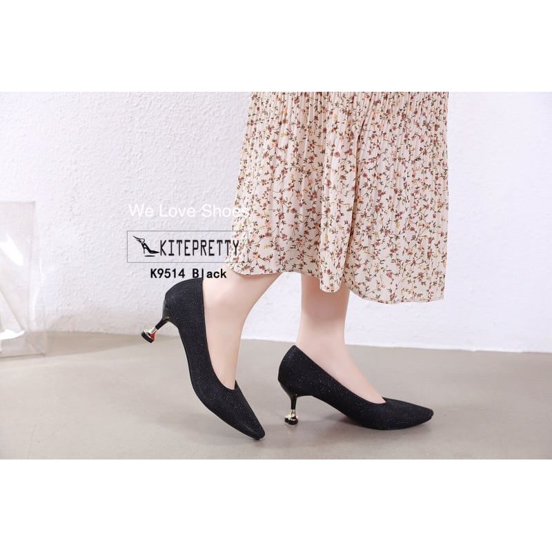 K9514รองเท้าคัทชูปลายแหลมทรงสวย ส้นสูง 2.5 นิ้ว - yaowarak2704 - ThaiPick