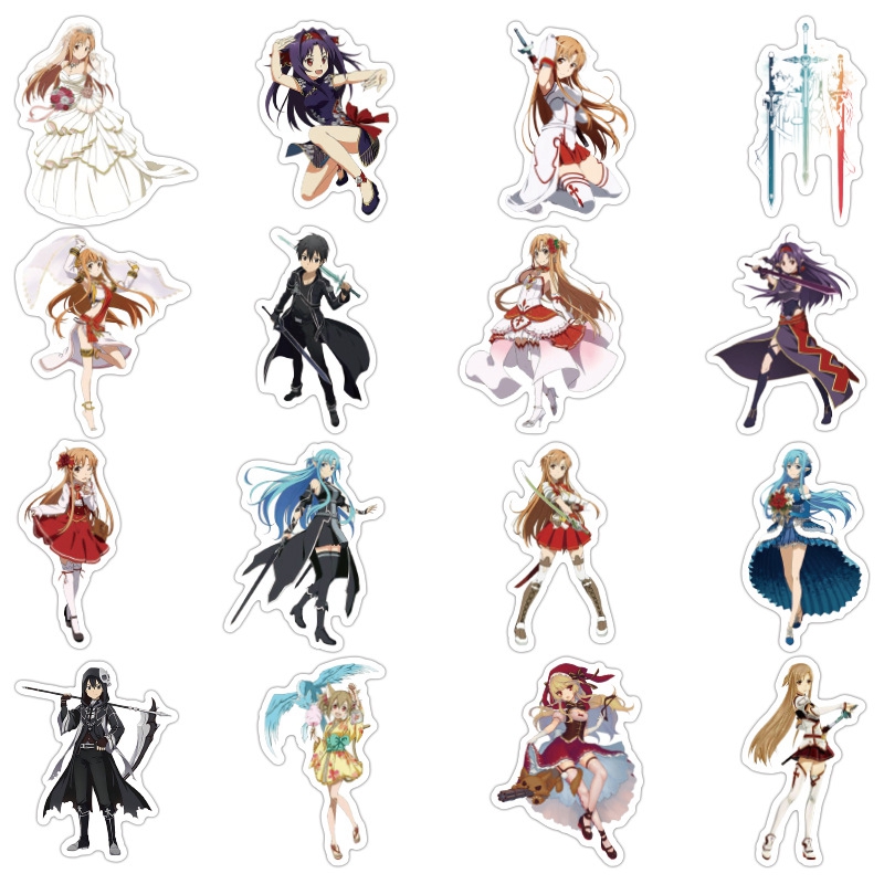 Motorcycle sticker SAO Anime gifts Asuna 50pcs Sword Art Online ...