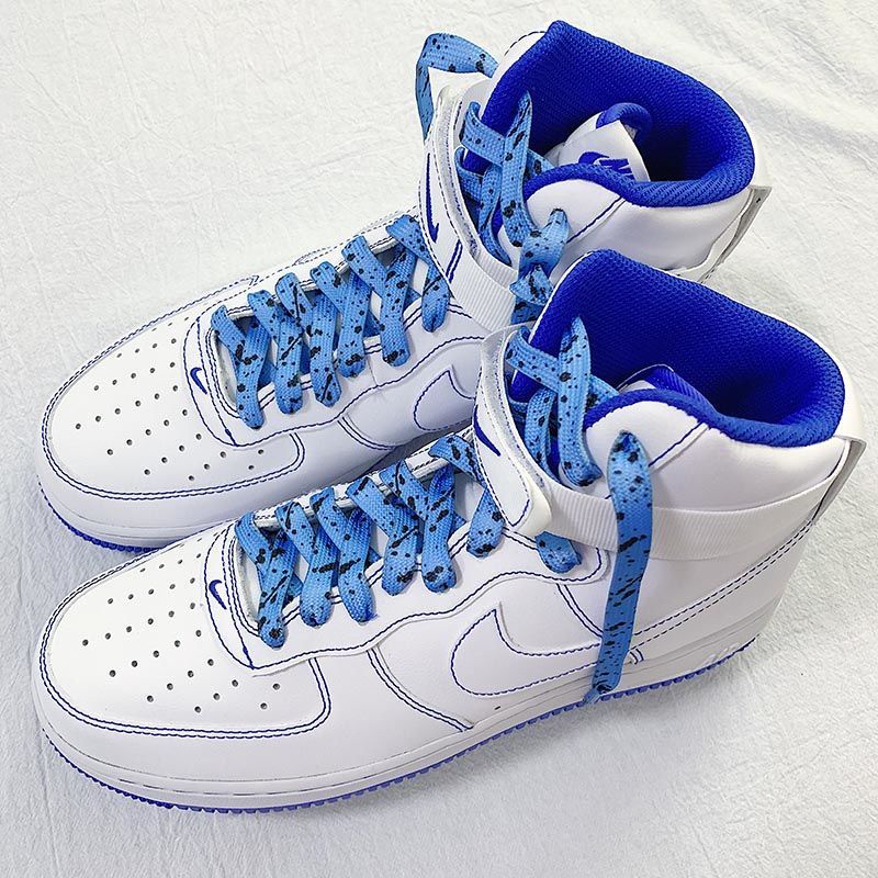 สีสีดำและสีขาวสาดหมึกเชือกผูกรองเท้า AJ1 Air Force One AF1 bronzing dunk ผ้าใบกีฬารองเท้าสีขาว ...