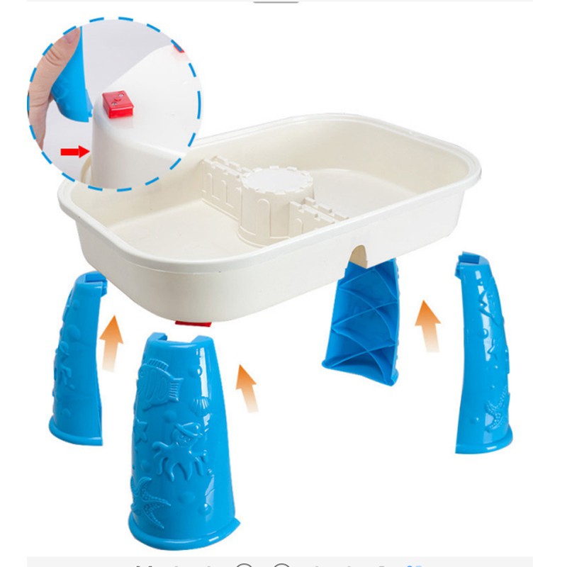 Sand and Water Table Set with Lid Cover Beach Toys Sandbox Kit ...