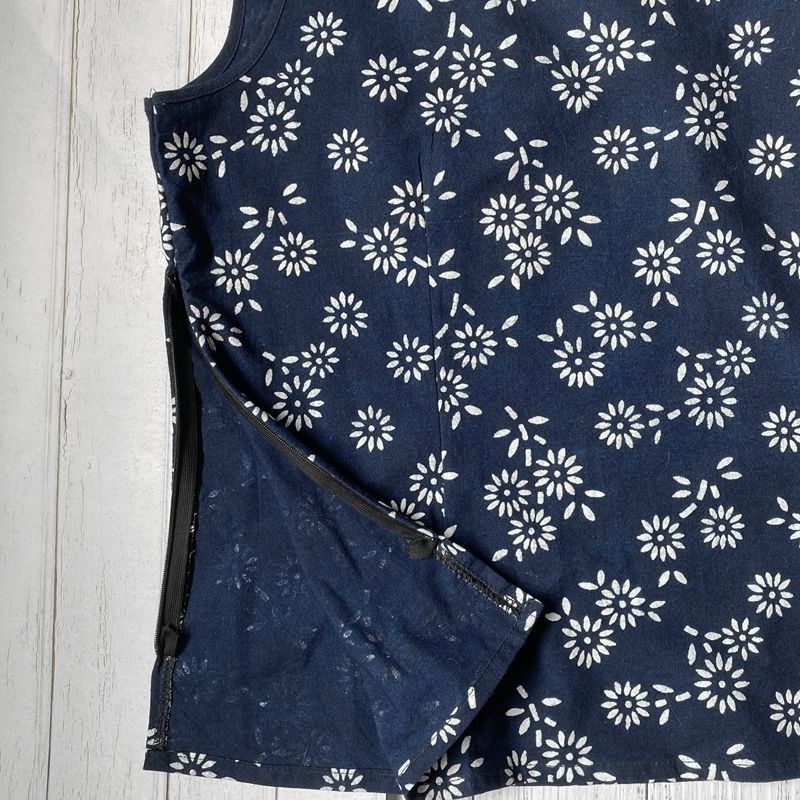 เสื้อกั๊กสายเอี๊ยมเล็ก Wuzhen สีฟ้าพิมพ์ผ้าผู้หญิงผ้าฝ้ายฤดูร้อนแขนกุด ...