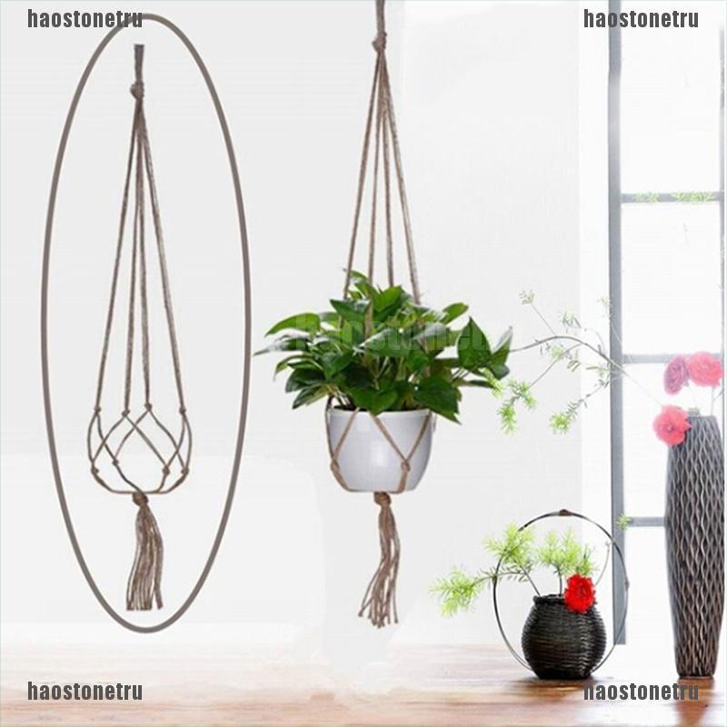 (etru)Hemp Rope New Braided Hanger Pot Green Plant Hanging Rope Basket ...