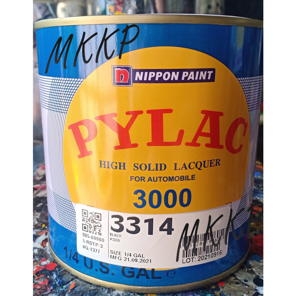 สีพ่นรถยนต์ สีรถยนต์ สีไพแลค 3000 PYLAC สีตราผึ้ง เบอร์ 3314 (สีดำเงา ...