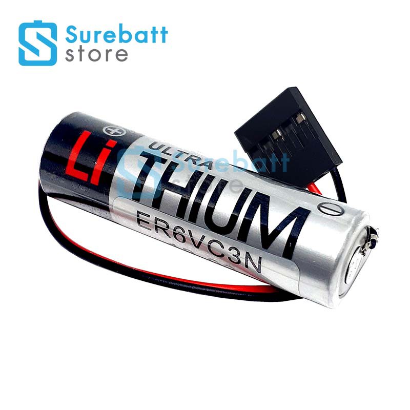 TOSHIBA ER6VC3N / 3.6V PLC Lithium Battery พร้อมสายและขั้วต่อ (ขั้วสีดำ ...