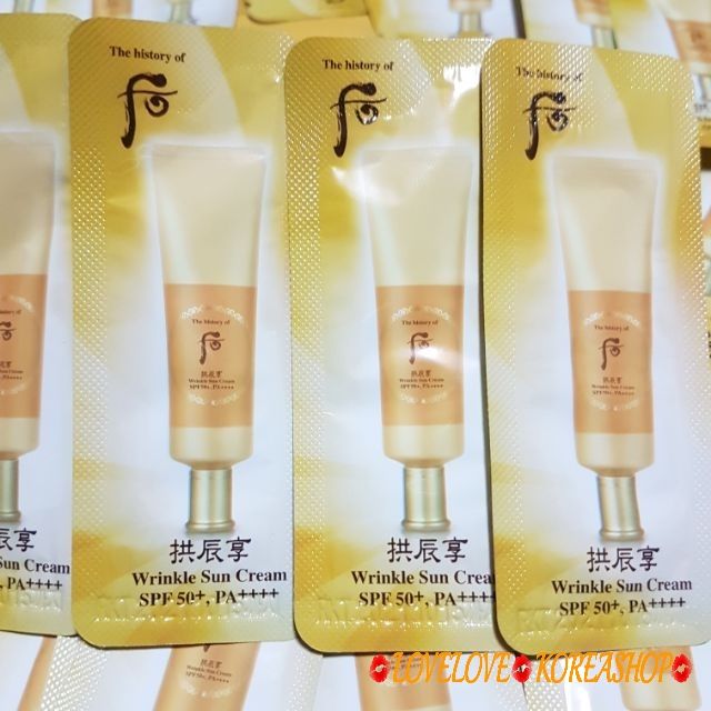 The history of whoo Jin Hae Yoon Wrinkle Sun Cream SPF 50+, PA++++ 1ml ...