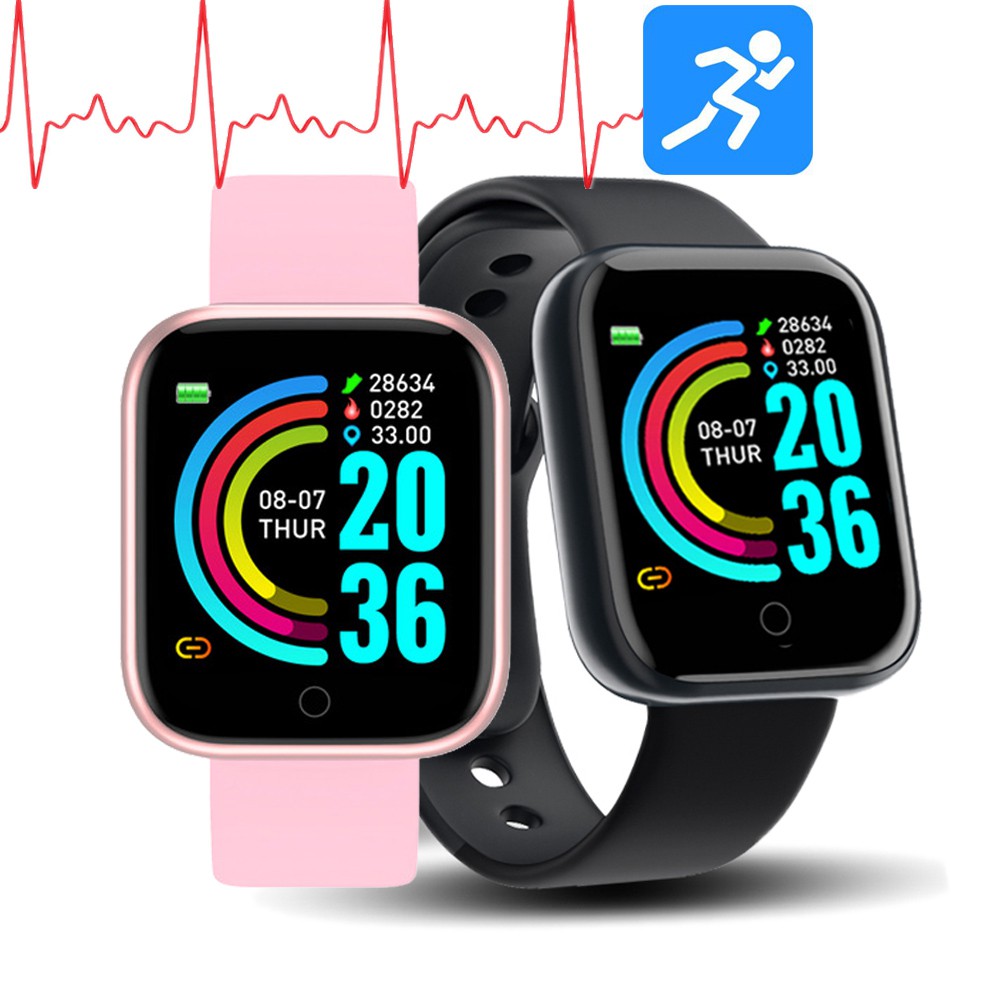 Y68 Smart Watch Life Waterproof Fitness Tracker Heart Rate Monitor ...