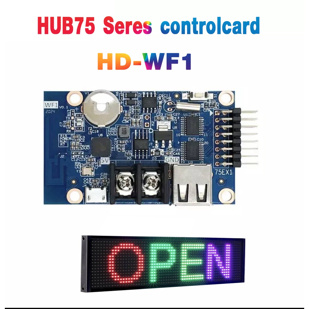 HD-WF2- HD-WF1 โมดูลจอแสดงผล LED Controller Specification รองรับ PC ...