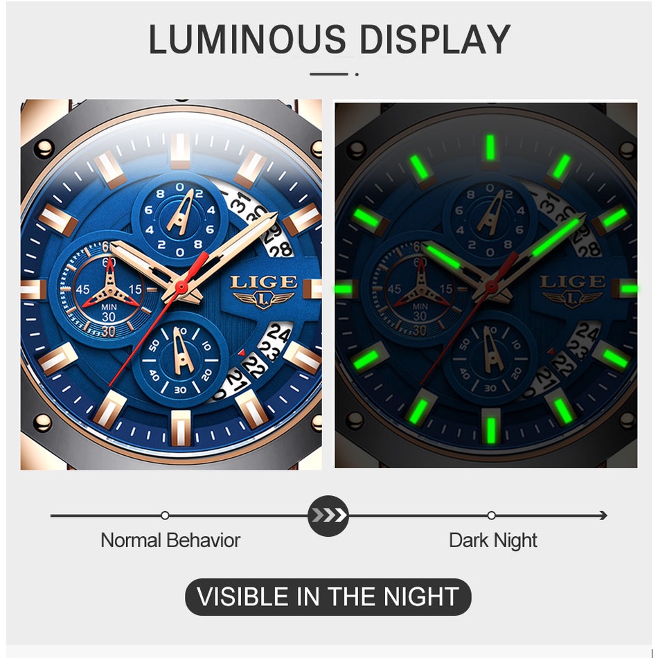 LIGE Sports Mens Watch Top Brand Luxury Waterproof Quartz Wristwatch ...