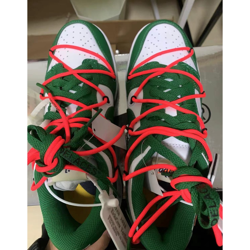 Nike Low Retro Dunk Off-White OW LTHR บริษัทสีเขียวสินค้าคู่สไตล์ Low ...
