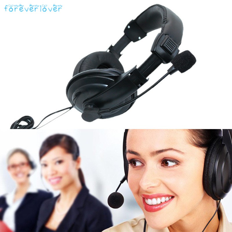 3.5mm Wired Headphones With Microphone Business Headset Mic Earphone ...