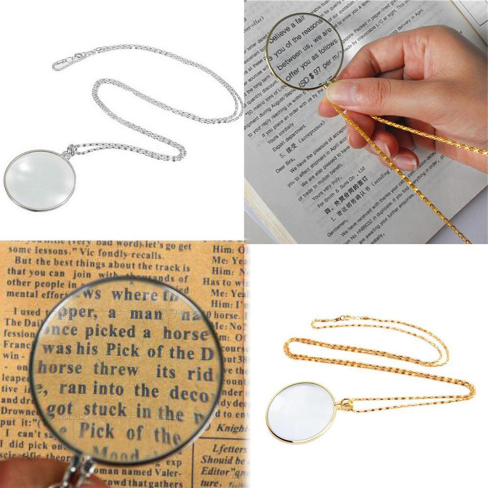 BJIA New Magnifying Glass Necklace Decorative Reading Glass Lens 5X ...