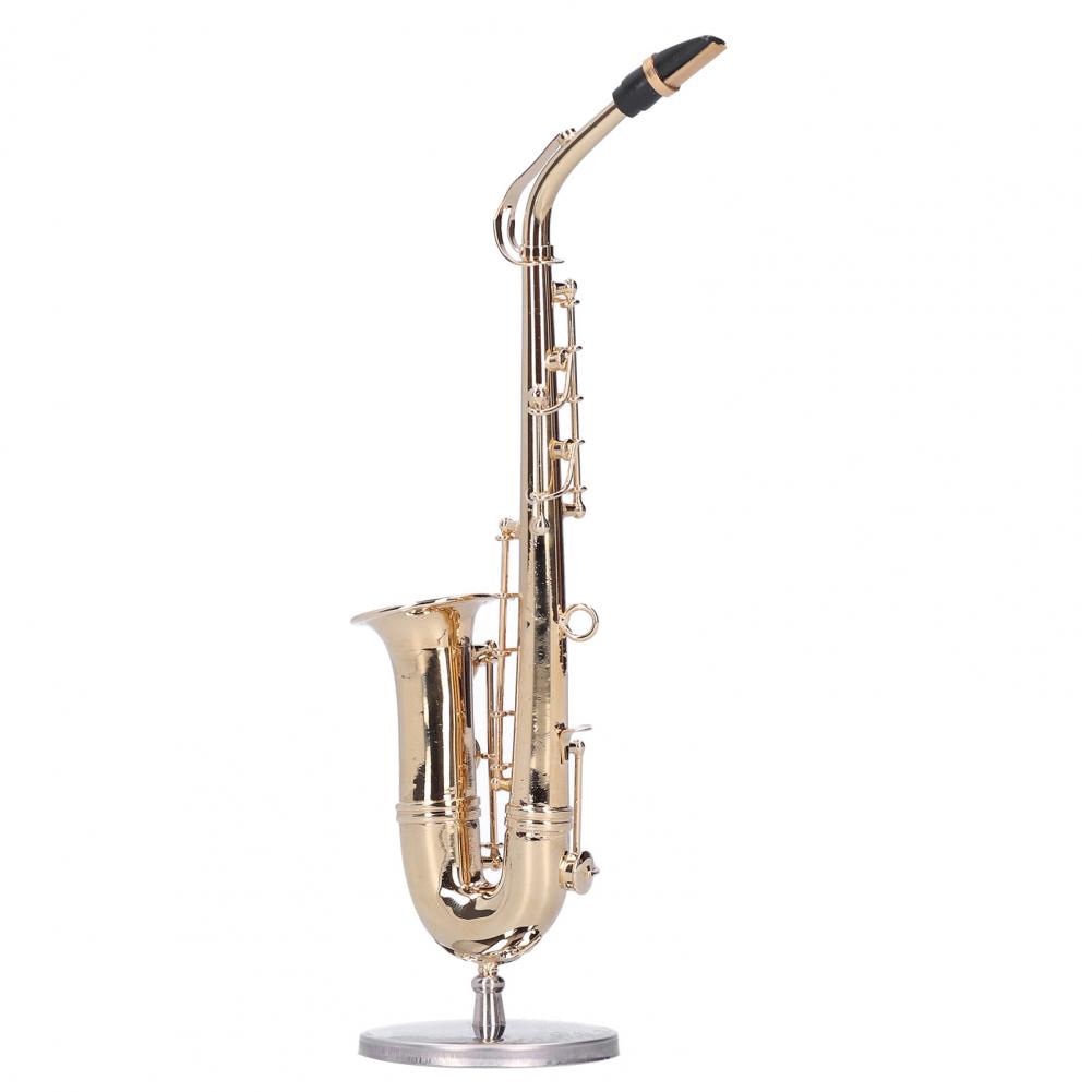 Miniature Copper Saxophone Model With Stand Mini Musical Instrument ...