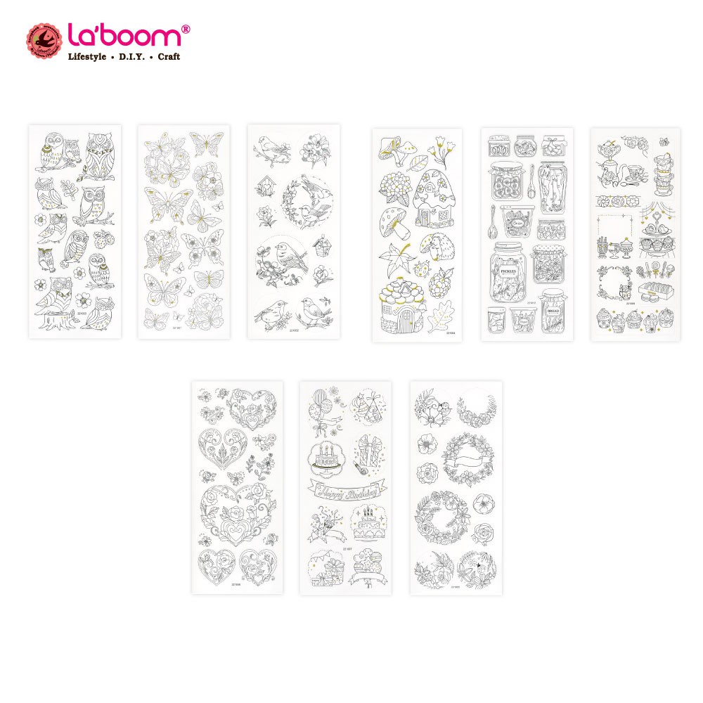Laboom (ลาบูม) สติ๊กเกอร์ ระบายสีพร้อมตกแต่ง รหัส LST40 - sakuraproductsth - ThaiPick