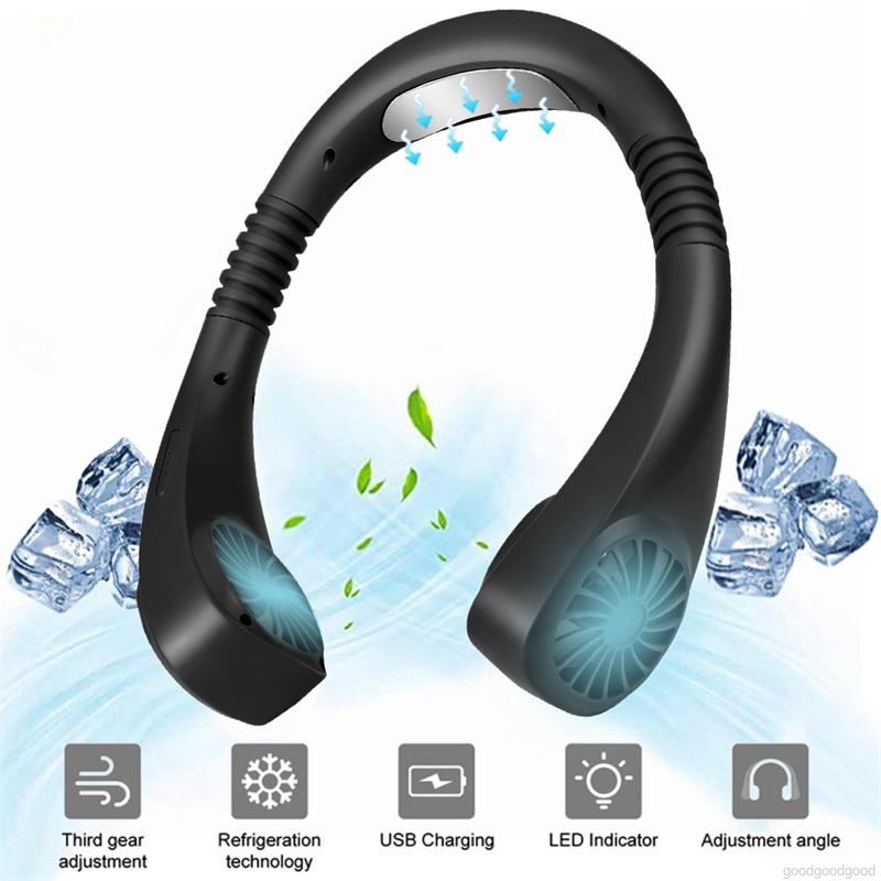 ♪U-【Hanging neck fan】Air Conditioner Mini Cooler Fan 3 Speeds Personal ...