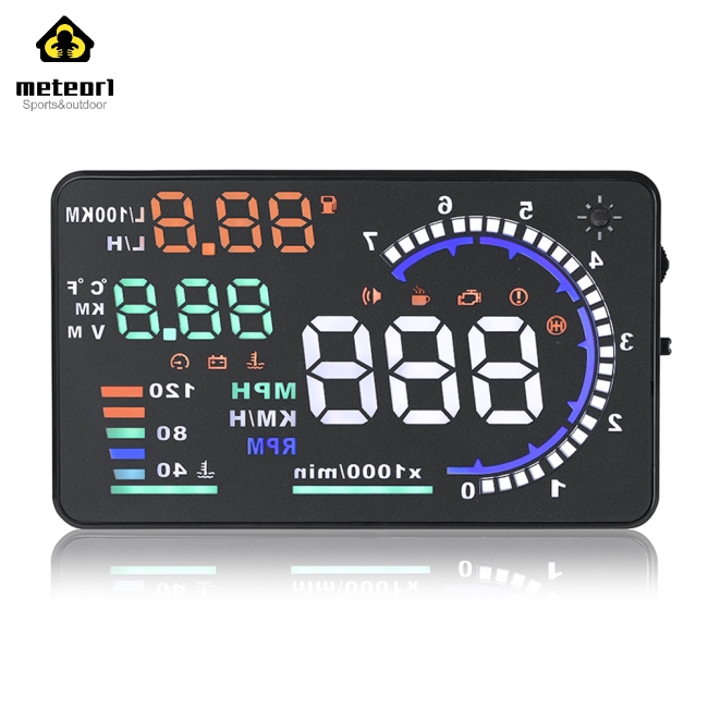 A8 Universal 5.5 Inch Car HUD Head Up Display OBDII Speed Warning Fuel ...
