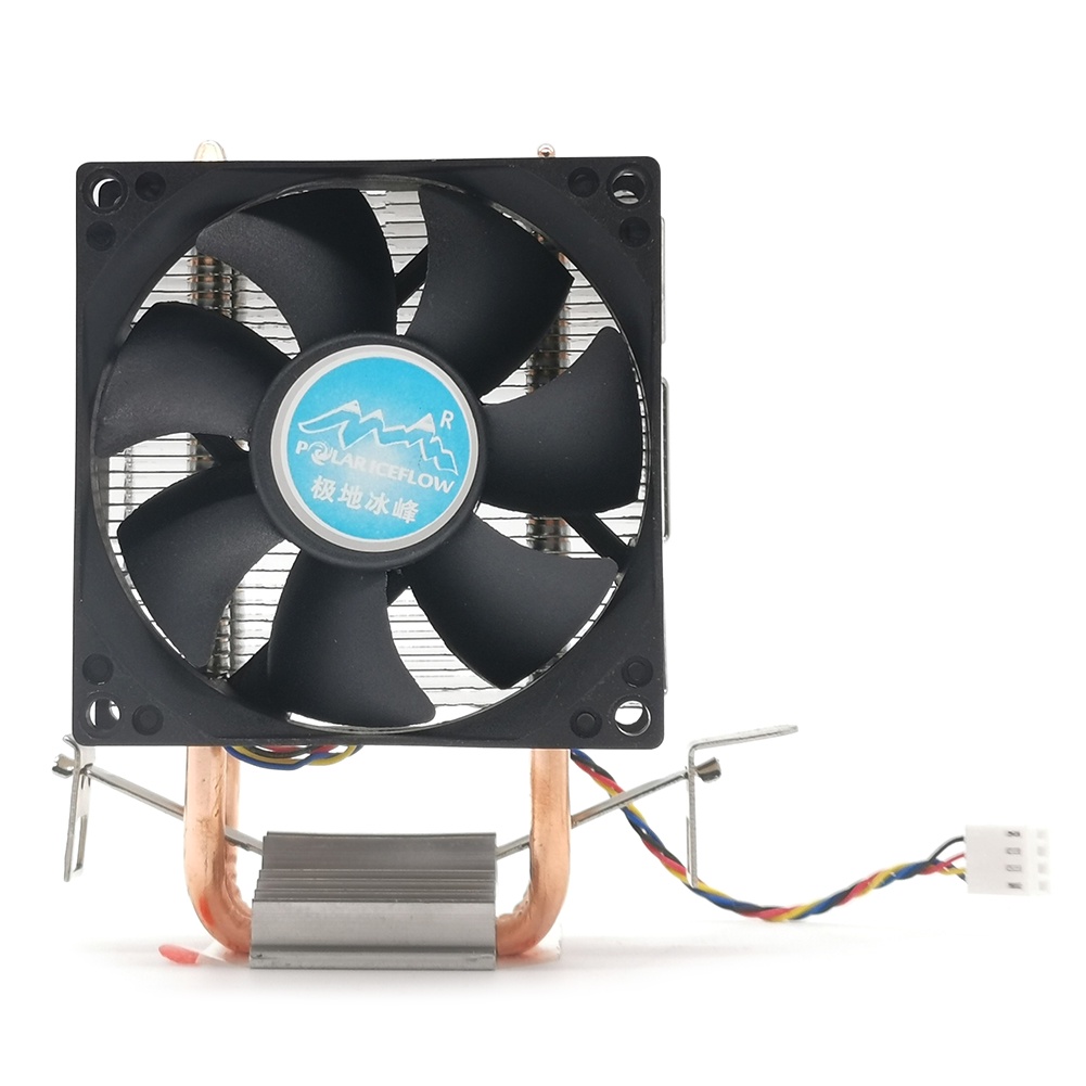 2 Heat Pipes CPU Cooler Radiator Silent PWM 4Pin Cooling Fan For Intel ...