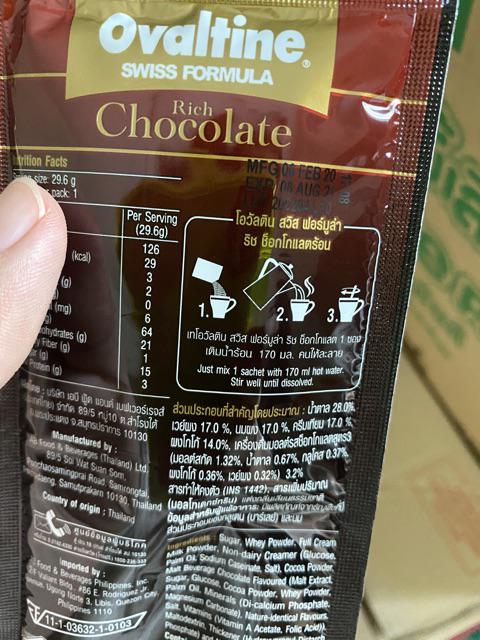 Ovaltine Swiss Rich Chocolate โอวัลติน สวิส ริช ช็อกโกแลต เเพค 50 ซอง ...