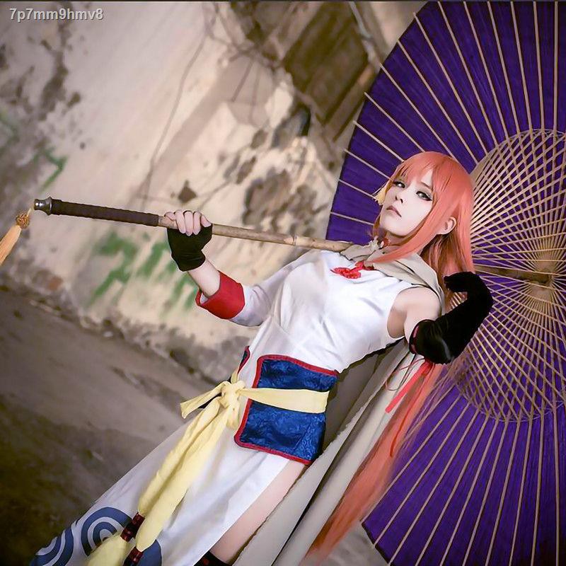 คุณภาพสูง ㍿ [pro Manyuan] อะนิเมะ Gintama future Kagura cos เสื้อผ้า cheongsam วิกผมกิ๊บรองเท้า ...