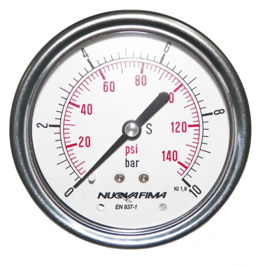 Nuova Fima เกจวัดแรงดัน หน้าปัด 2.1/2 นิ้ว เกลียวออกหลัง 1/4 นิ้ว BSP ...