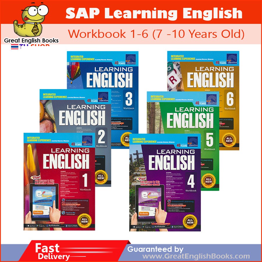 พร้อมส่ง แบบฝึกหัดภาษาอังกฤษ SAP Learning English Workbook 1-6 ( 7-10 ...