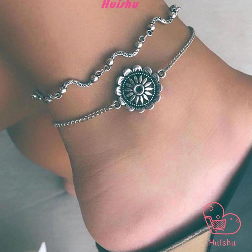 FOTH Boho Bead Shell Anklet Ankle Barefoot Sandal Beach Foot Jewelry ...