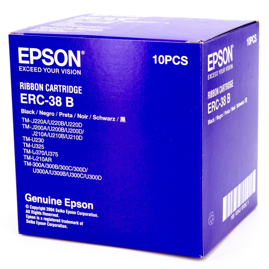 ERC-38 ผ้าหมึก หมึกพิมพ์ Epson ERC38 ตลับผ้าหมึก สีดำ TM-U220 (Original) ของแท้ 10 ตลับกล่อง ...