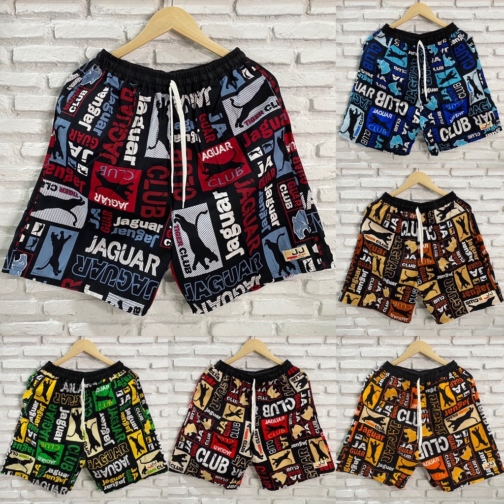 ยกชุด6สี 6ตัว Pjj กางเกงเจเจแท้ กางเกงขาสั้นเอวยางยืด ไซส์ L ยาว20นิ้ว