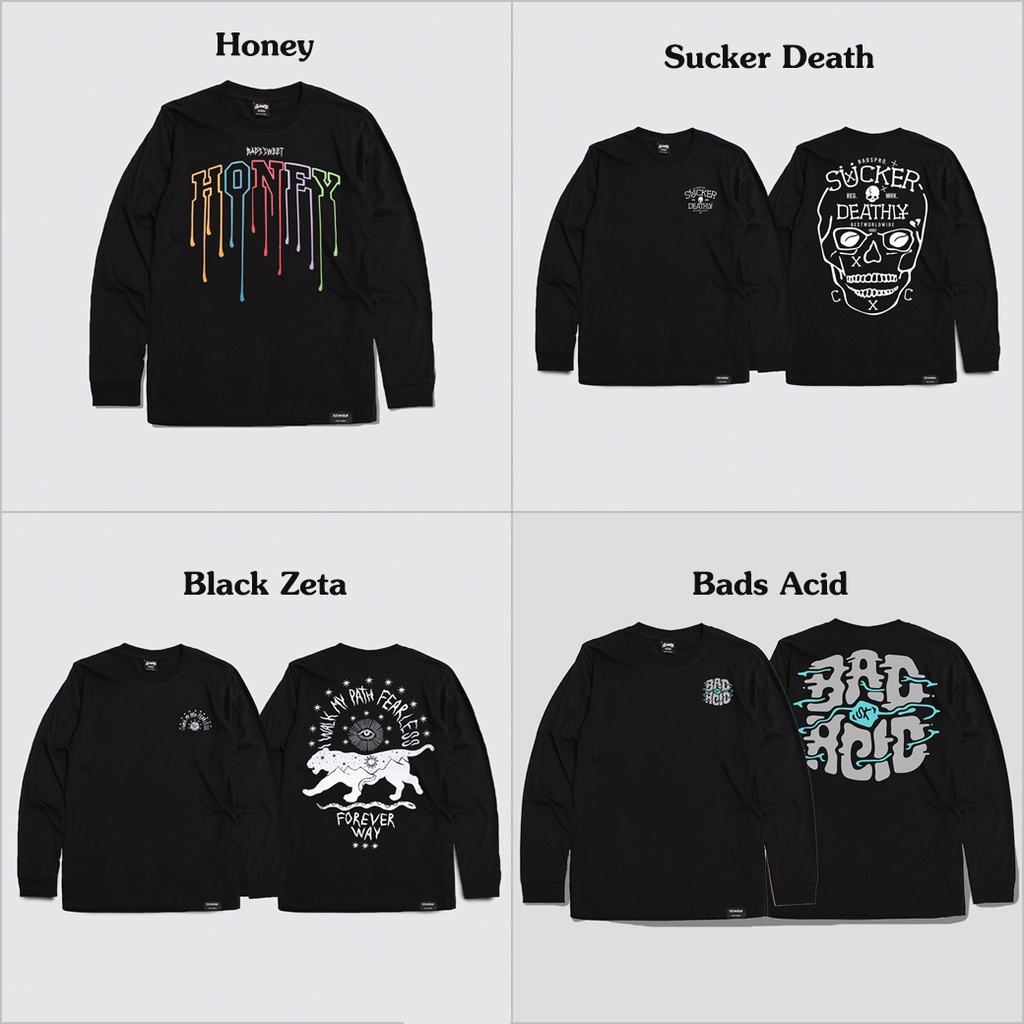10.10. SALE เสื้อแขนยาว (Long) รุ่น Honey Sucker Death Black Zeta Bad ...
