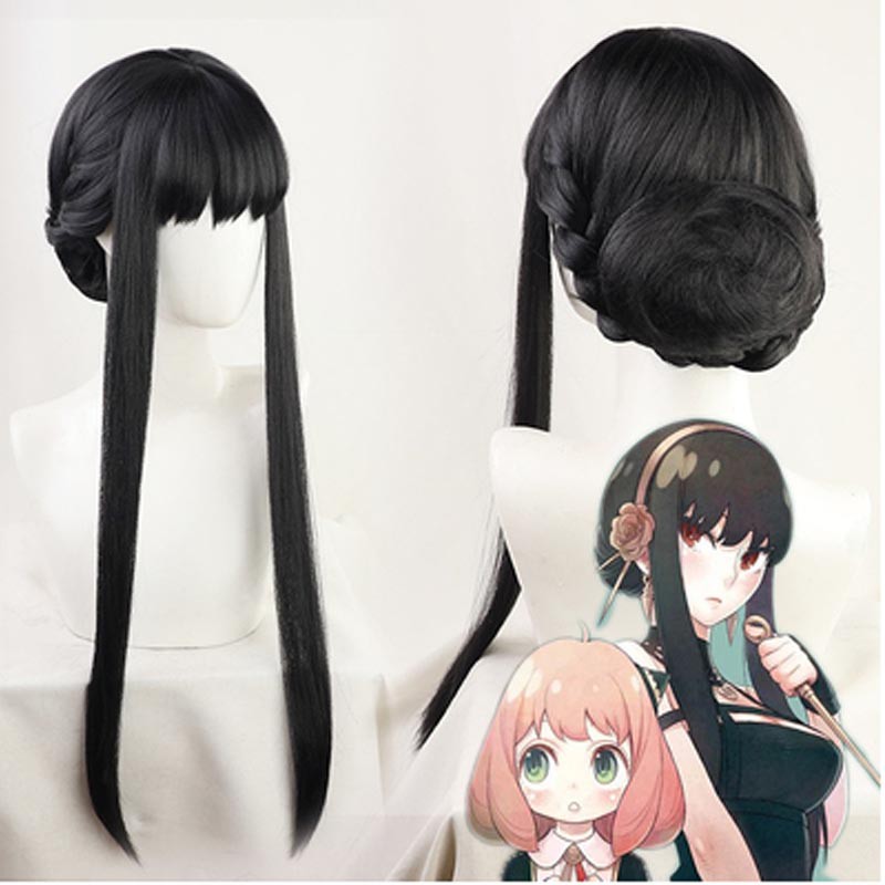 SPY x FAMILY Yor Forger Wig Cosplay Curls Black Long Hair Props Color ...