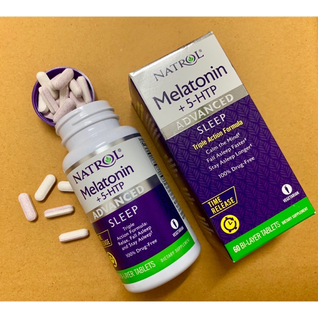 พร้อมส่ง Natrol Advanced + 5-HTP Advanced Sleep 60 Bi-Layer Tablets ของ ...