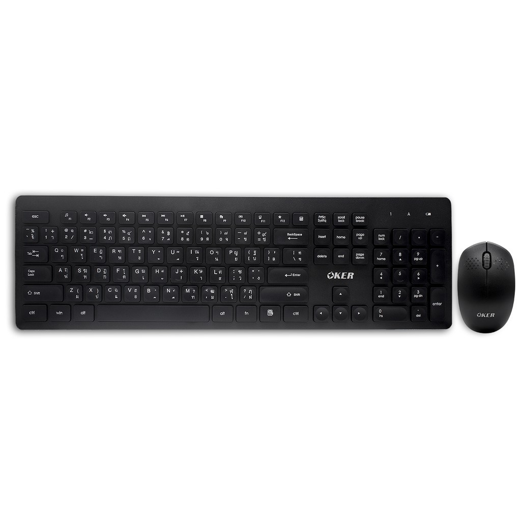 OKER ชุดคีบอร์ดเมาส์ไร้สาย Wireless keyboard mouse Combo set รุ่น K9300 ...