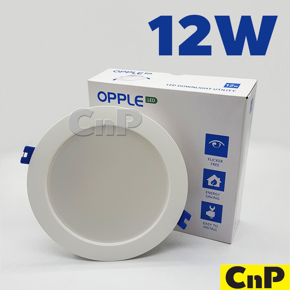 OPPLE โคมไฟดาวน์ไลท์ฝังฝ้า Panel LED 12W รุ่น R150 12W-GP แสงกึ่งขาวกึ่งเหลือง - cnp_electric ...