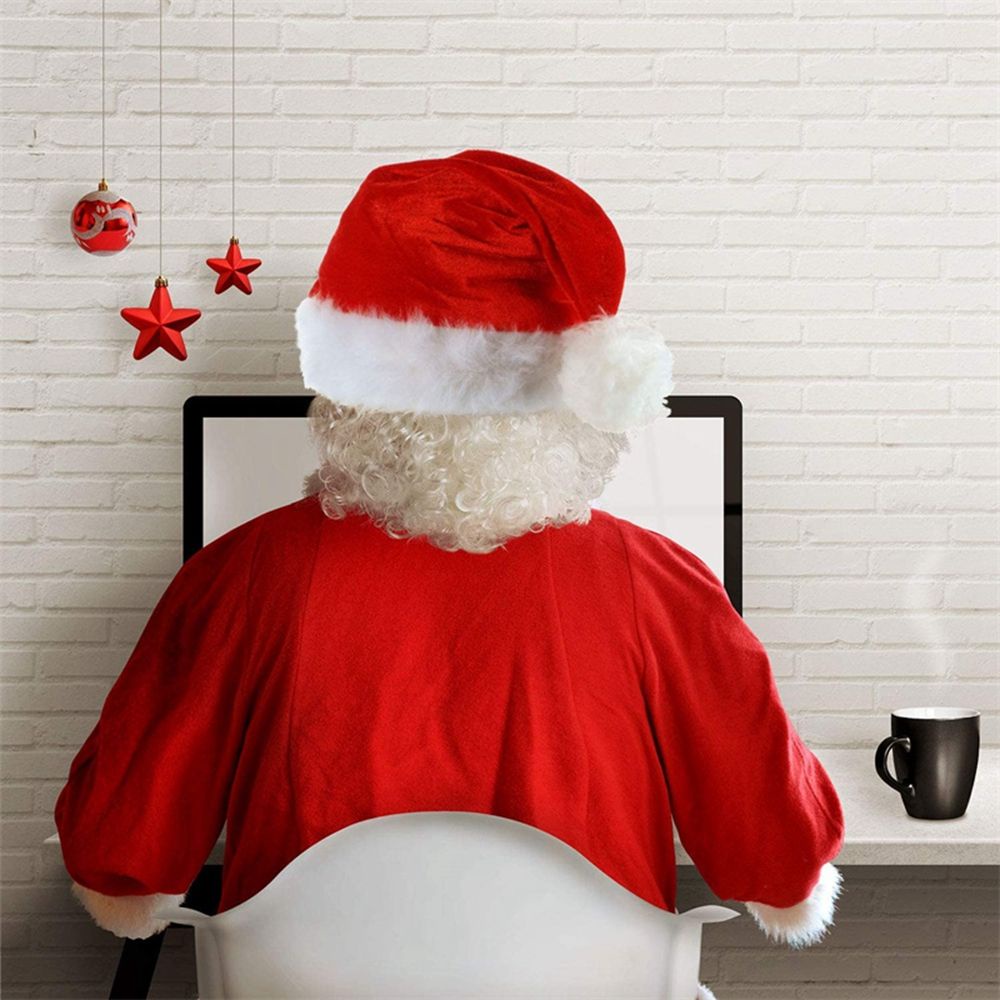 AHMED Plush Christmas Hat Warm Winter Xmas Holiday Hat Santa Claus Hat ...