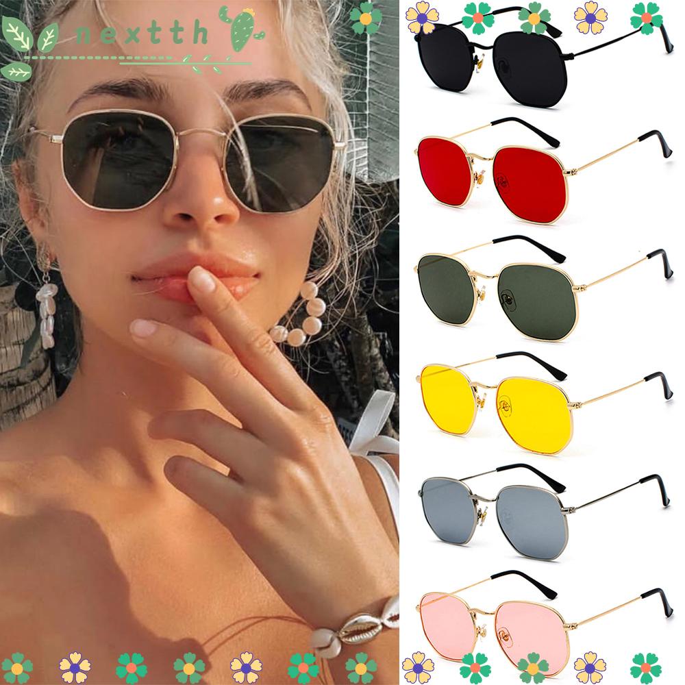 Nextshop แว่นตากันแดดแฟชั่นกรอบแว่นโลหะทรงสี่เหลี่ยม Uv400 ทรงหลาย ...