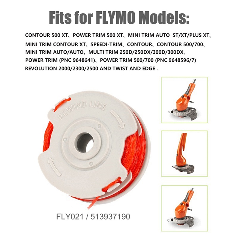 Fly021 ม้วนสายเอ็น สําหรับเครื่องตัดหญ้าไร้สาย Flymo 4 แพ็ค - oudhyed.th - ThaiPick