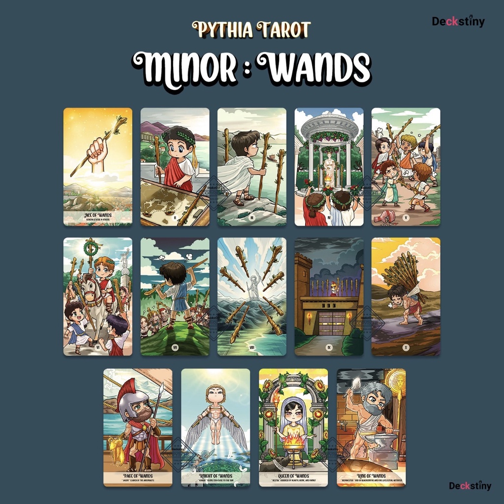 Pythia Tarot ไพเธีย เทพเจ้ากรีก ขอบทอง เฮคาที DeckStiny ไพ่ทาโรต์ 78ใบ ไพ่ทาโร่ แท้ น่ารัก สวย ...
