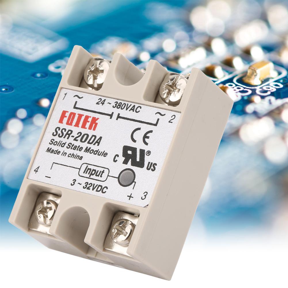 24-380V 20A Control 3-32V AC DC Relay DC to AC SSR-20DA Input State ...