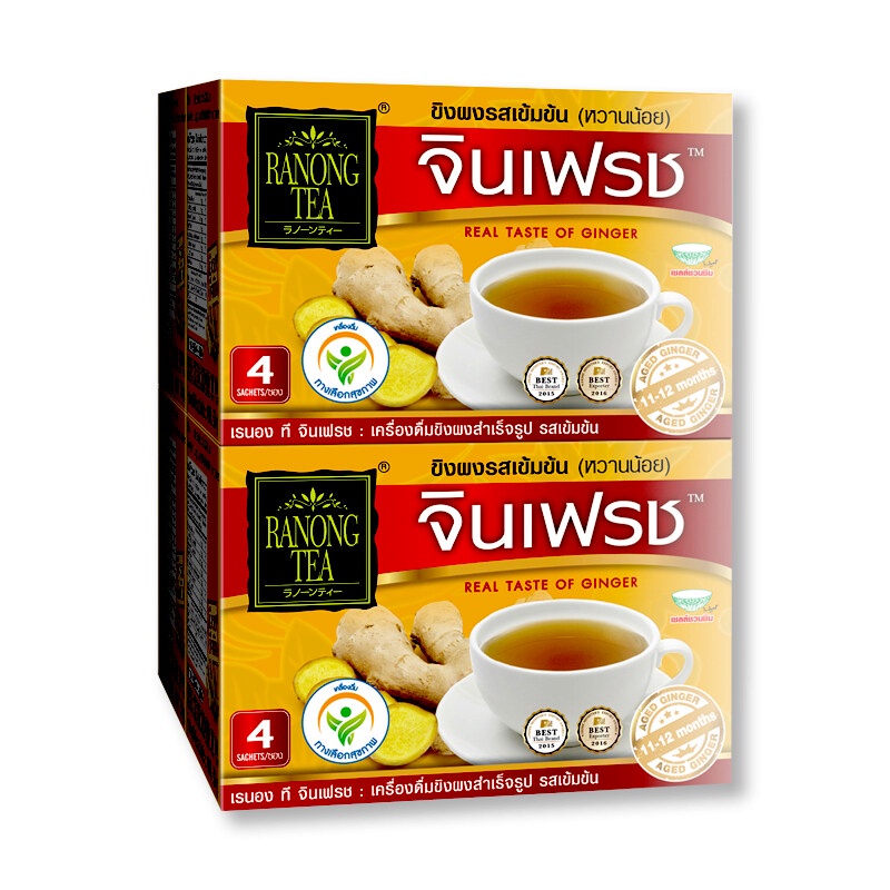 THA shop 4x60 ก x 4 JinFresh Ginger Less Sweet จินเฟรช ขิงผงสำเร็จรูป ...