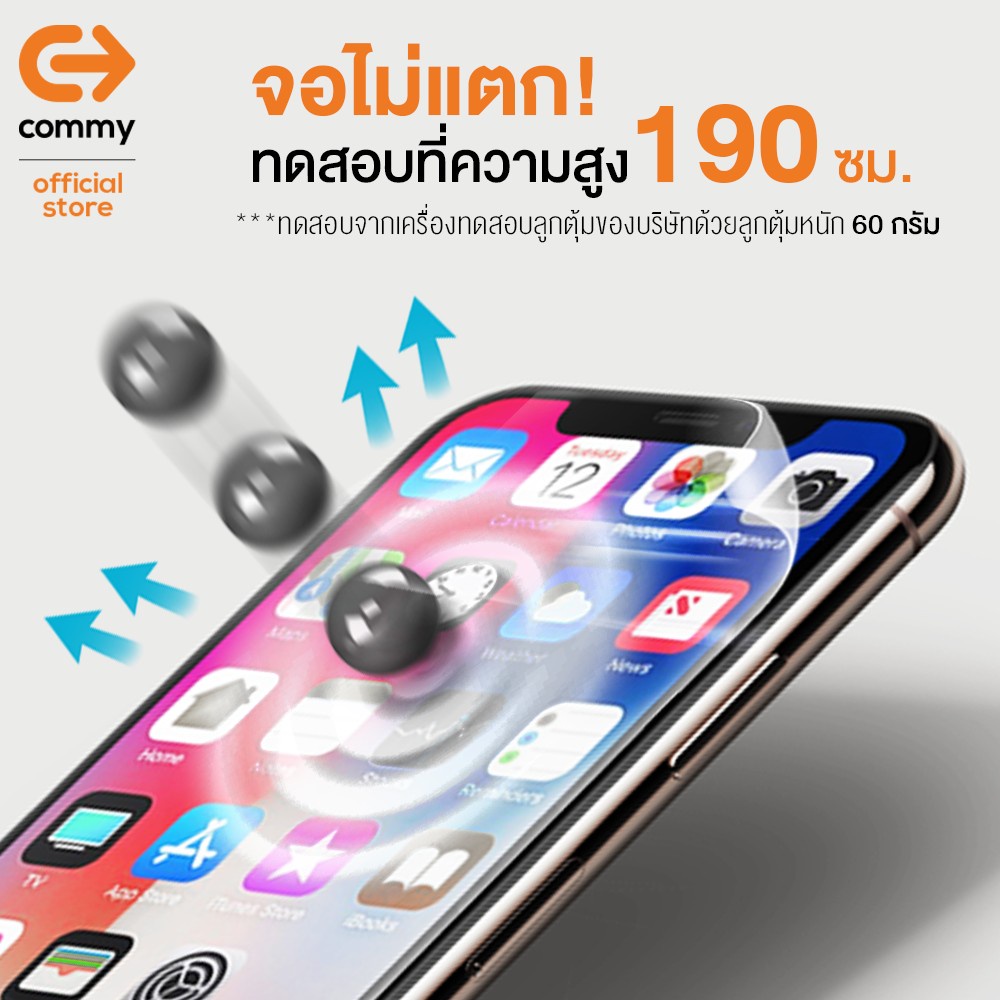 Commy ฟิล์ม Anti-Shock สำหรับiPhone 11 11pro 12 12 mini IPX IPXS IPXS MAX กันรอย - commy4u ...