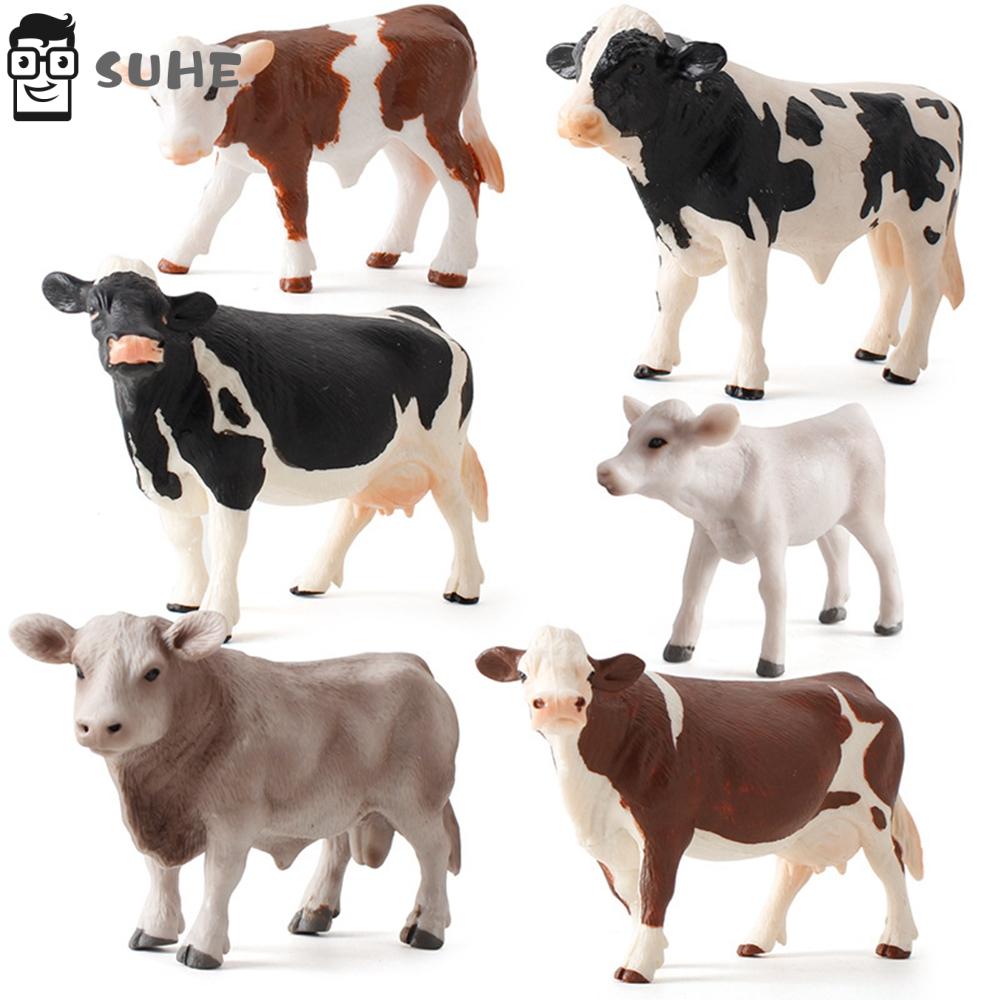 SUHE 1/6pcs Gifts Simulated Animal Figurines Children Kids Baby Plastic ...