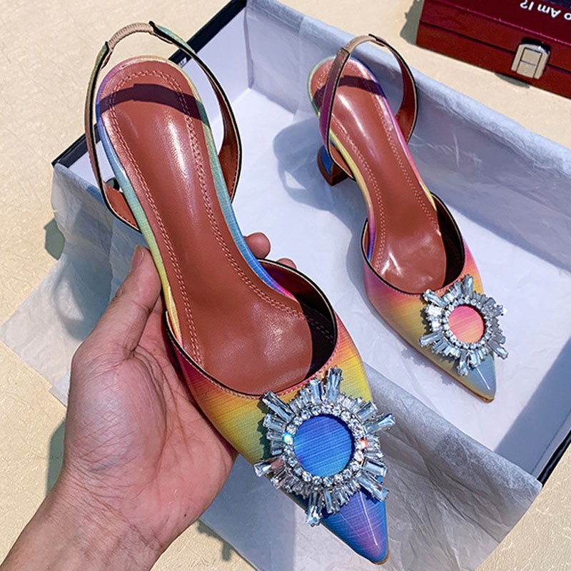 2020 Luxury Patent Leather Women Pumps Sun Style Rhinestone High Heels ...