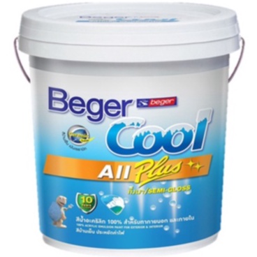 Beger คูลออลพลัส สีน้ำทาภายนอกและภายใน สีขาว เบส A ชนิดด้านและกึ่งเงา ...