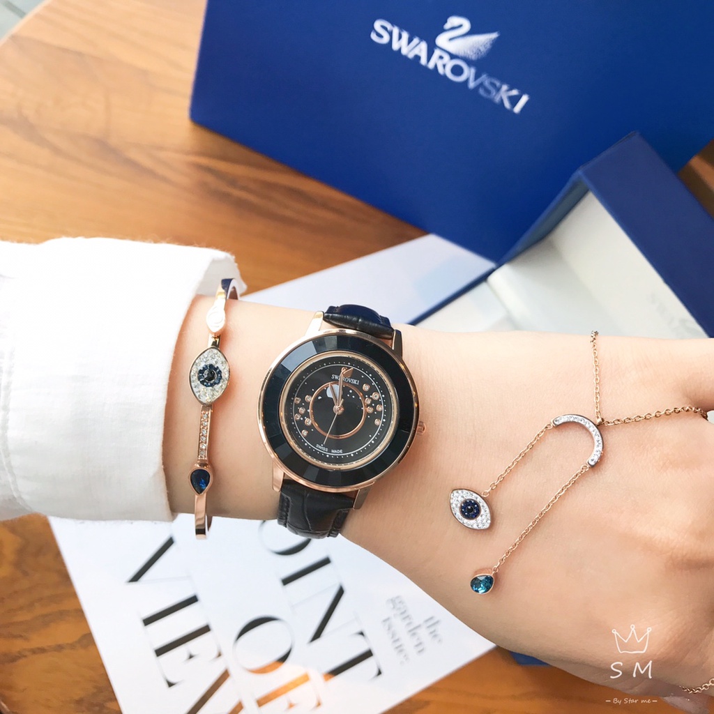 SWAROV Ski 3 in 1 นาฬิกาข้อมือลําลอง สายเข็มขัด แฟชั่นคลาสสิก หรูหรา ...