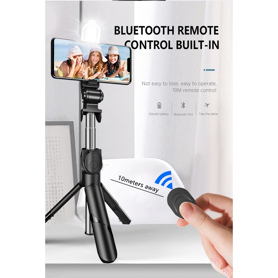 NEW Bluetooth Wireless Selfie Stick Mini Tripod Extendable Monopod with ...
