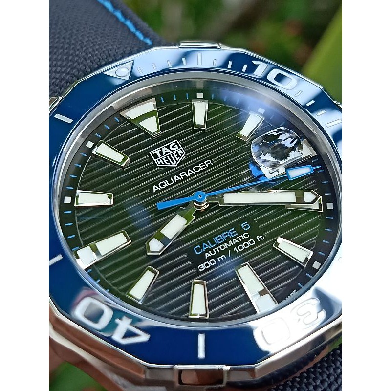 Tag Heuer Aquaracer Auto Calibre 5 Blue Ceramic WAY201C ...