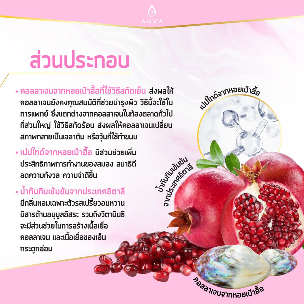 ชุด 5 กล่อง AOVA Lite เครื่องดื่มคอลลาเจนผสมเปปไทด์ สูตรหวานน้อย ขนาด ...