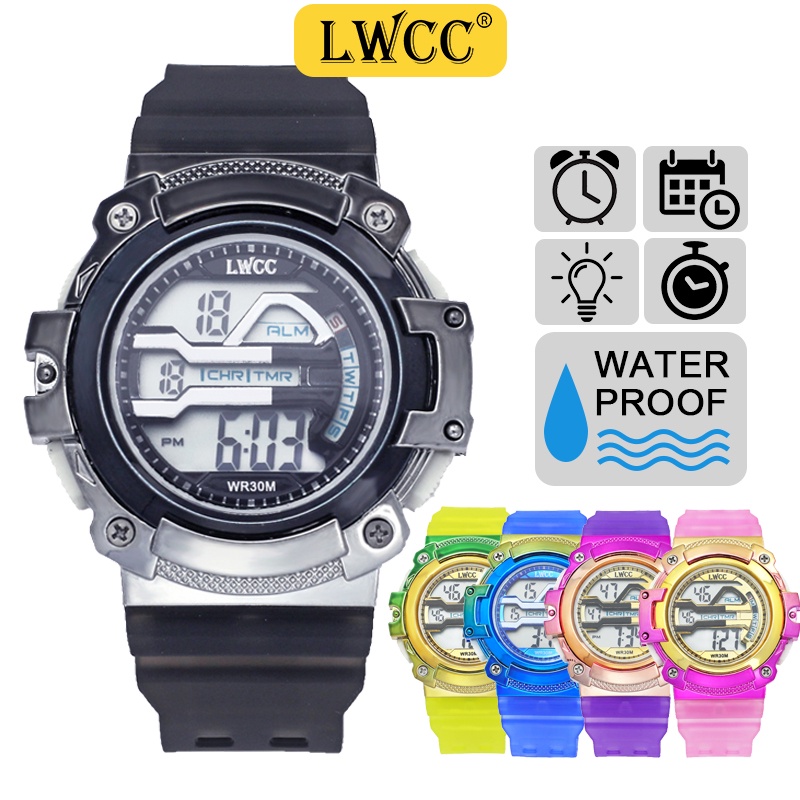 Lwcc นาฬิกาข้อมือดิจิทัล แฟชั่น กันน้ํา อเนกประสงค์ สําหรับผู้ชาย และ ...
