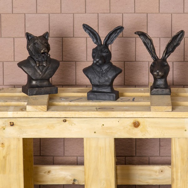 DD4U รูปปั้นกระต่ายแจ๊คตั้งโต๊ะสีทองเหลือง ของแต่งบ้าน ตกแต่งบ้าน ...